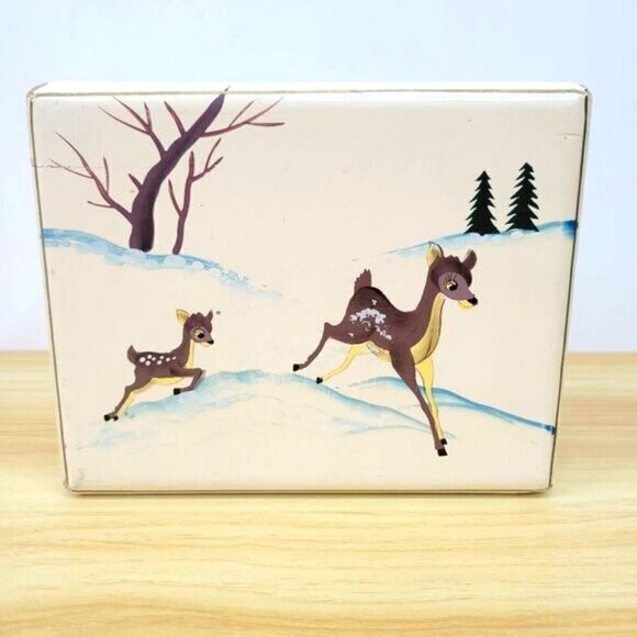Accents | Vintage Mcm Handpainted Kitschy Deer Momma Baby Blue ...